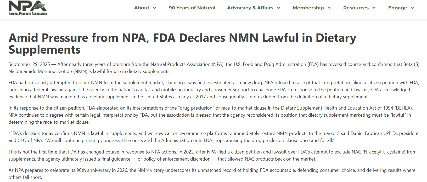 FDA官宣NMN合法地位，NAD+提升技术迎来“iPhone时刻”-NMN中国官方网站